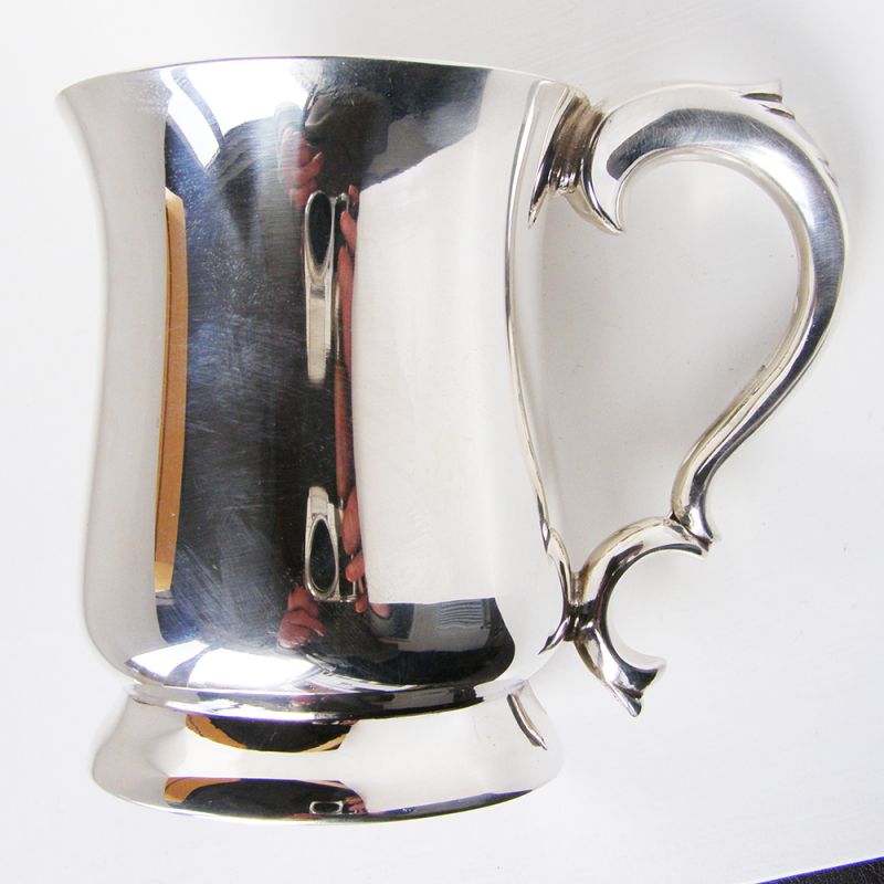 Half Pint Hallmarked Solid Silver Georgian Tankard