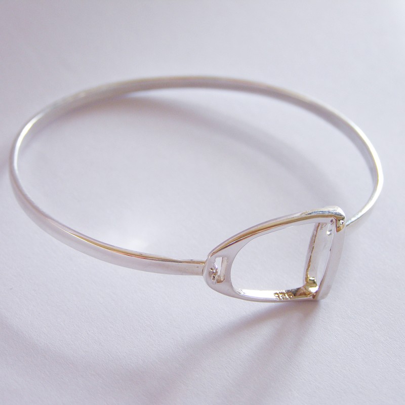 Sterling Silver Hallmarked Horse Stirrup Bracelet Bangle