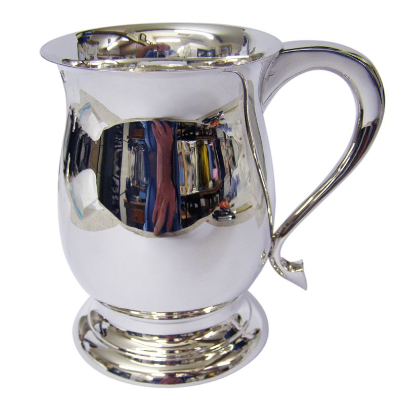 Solid Hallmarked Sterling Silver One Pint Georgian Tankard