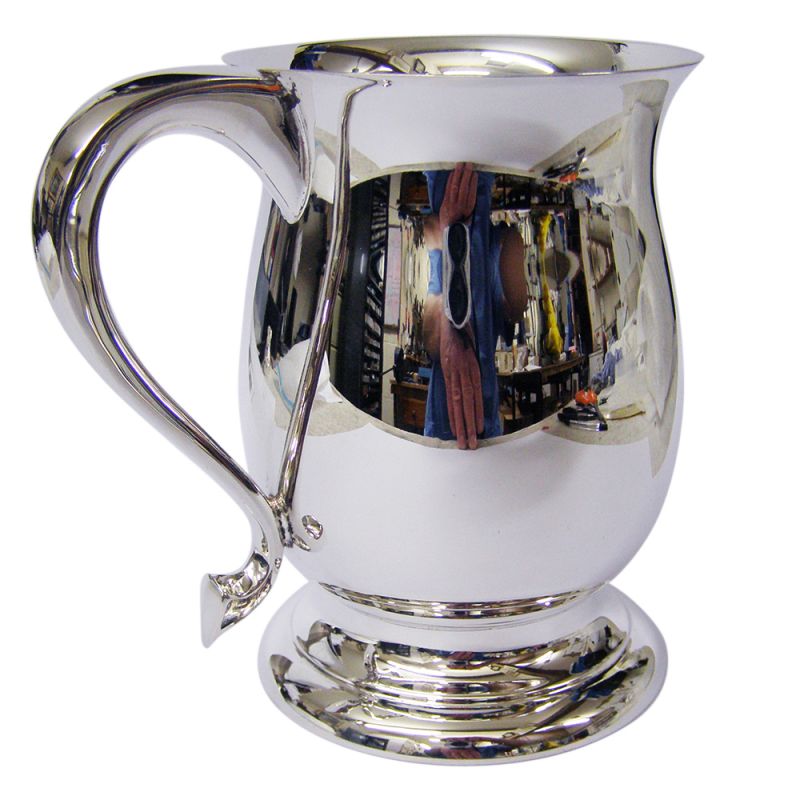 Solid Hallmarked Sterling Silver One Pint Georgian Tankard